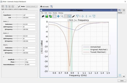 Tune a Fixed-Band Matched Antenna Using XFdtd’s Schematic Editor | Remcom